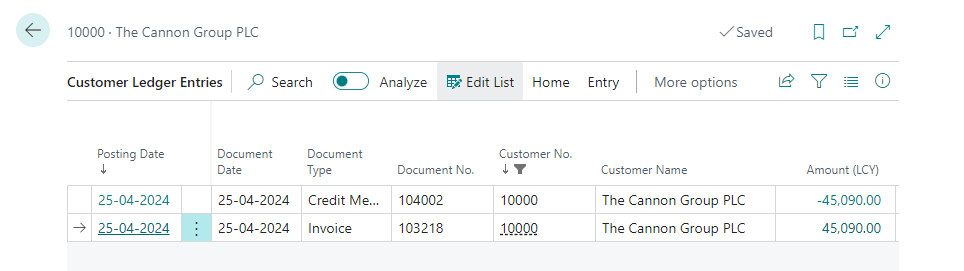 Lastly, let’s look at what G/L entries were created originally when we ...